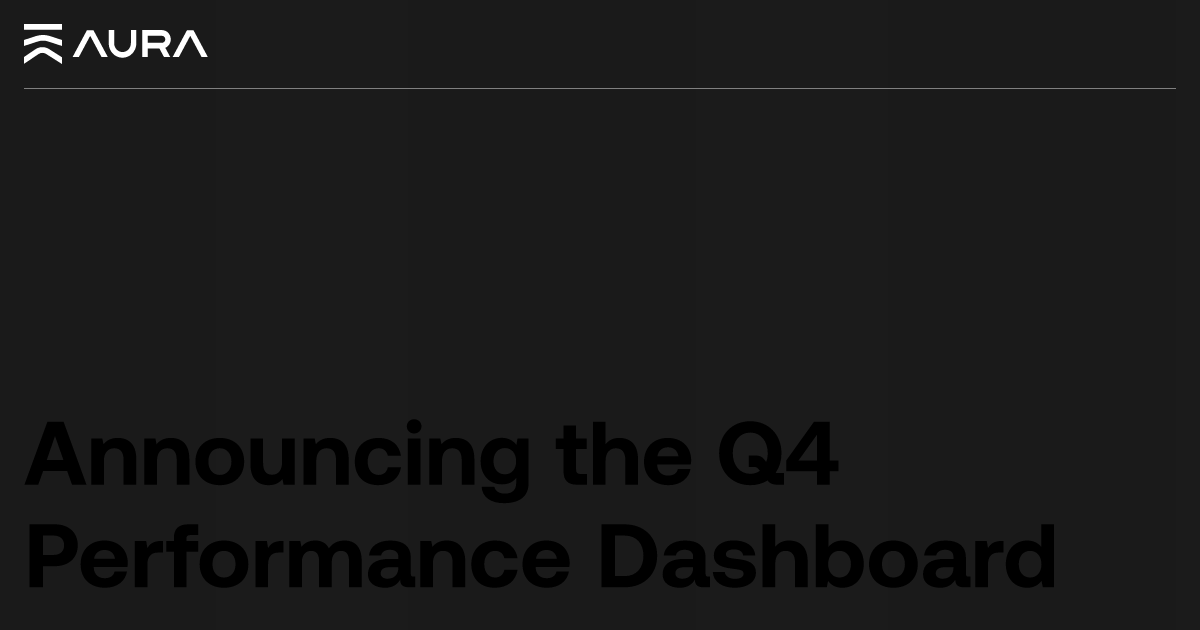 Announcing the Q4 Performance Dashboard